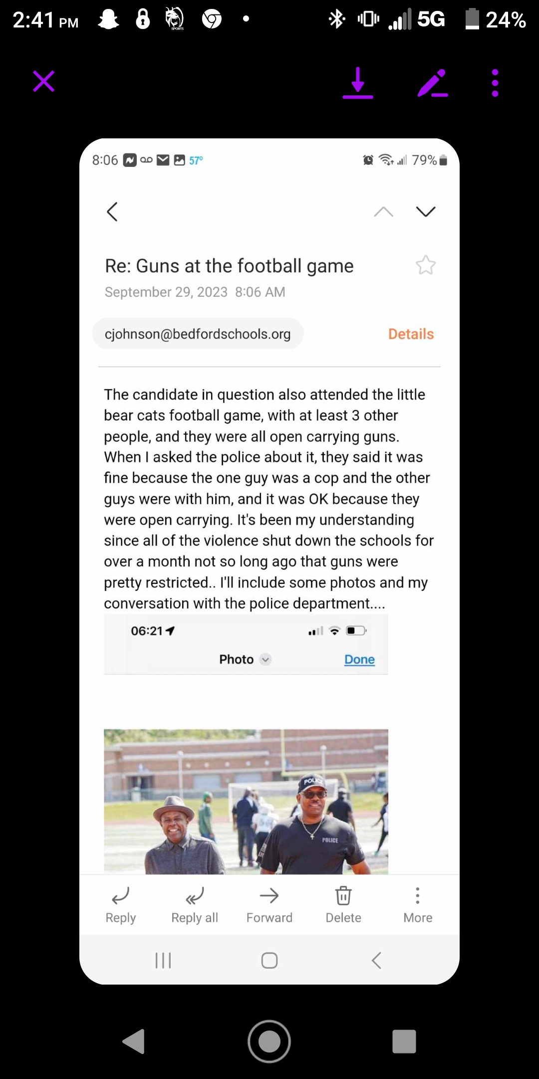 Correction and Official Statement: September Gun Incident - The Bedford ...